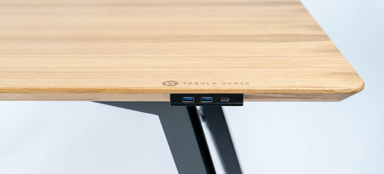 Tabula Sense Pi desk, tabletop covered with natural vener / Home office ...
